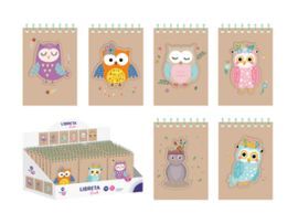 Expositor 24 Libreta Espiral Buhos 3D | Librería Online TROA. Comprar producto de papelería